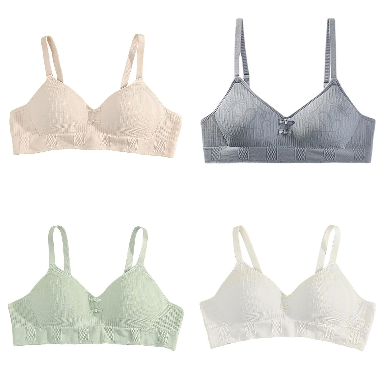4 Pack Girl Bras Teenage Girls Sports Bra With Adjustable And Removable ...