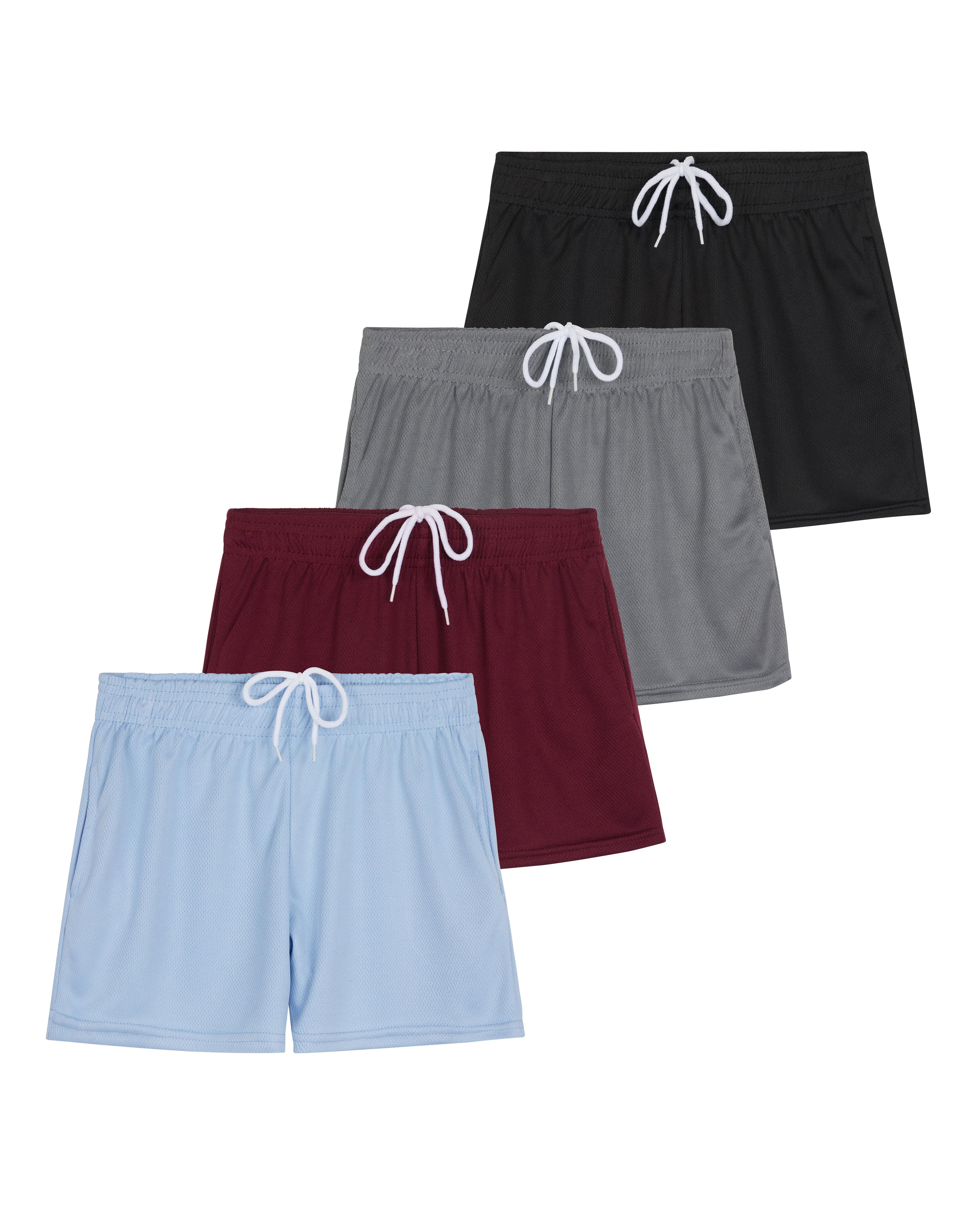 BTween Girls 4-Piece Active Performance Dolphin Shorts with Faux ...