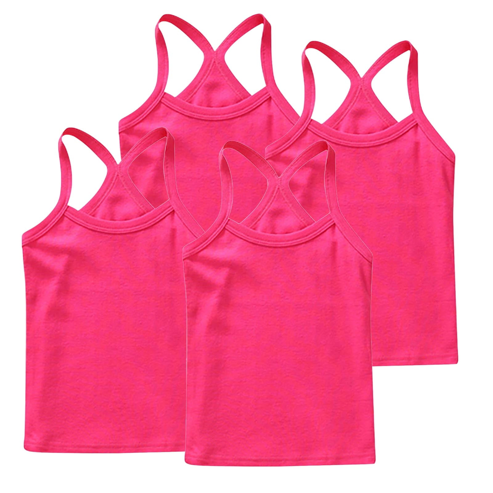 4 Pack Girls Dance Tank Tops Sleeveless Spaghetti Strap Crop Tank Tops ...