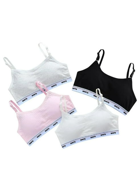4 Pack Training Bras for Girls Seamless Adjustable Breathable Girl ...