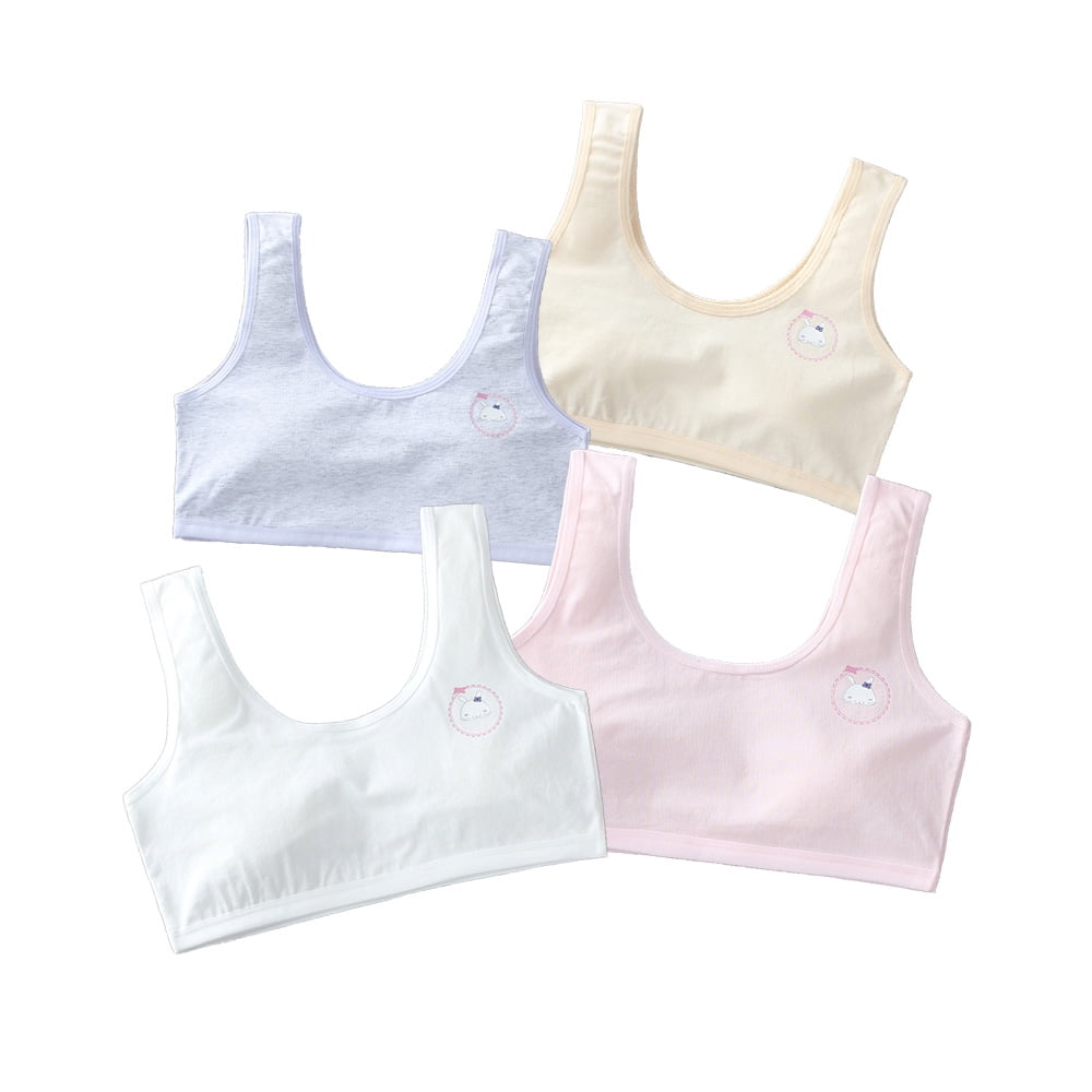 4 Pack Girls Padded Training Bras Flex Fit Seamless Cami Bralettes ...