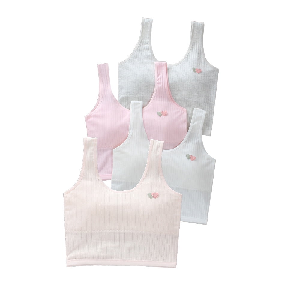 4 Pack Girls Padded Training Bras Girls Thin Cotton Wireless Light ...