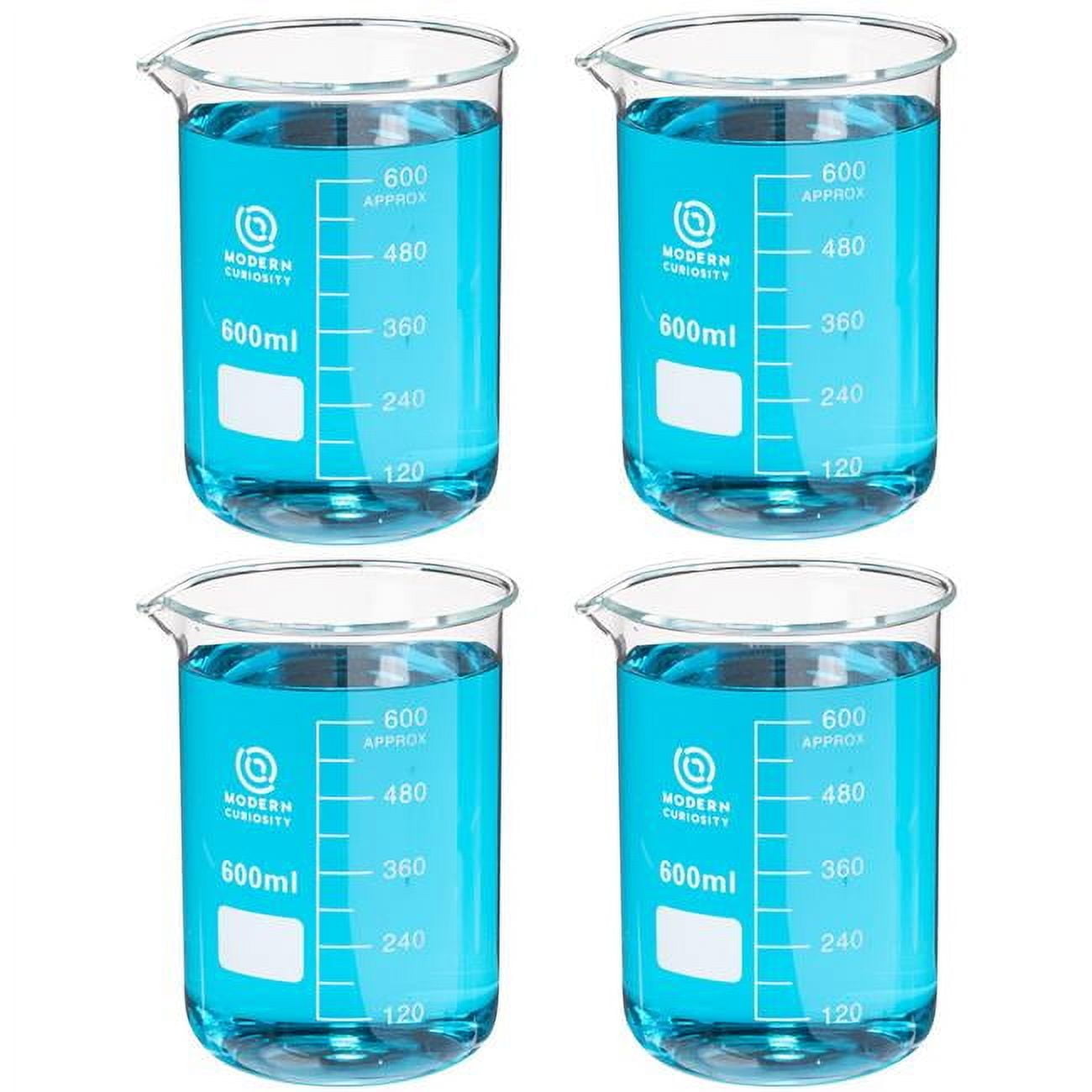 Modern Curiosity 4-Pack Glassware Beakers, 600mL - Borosilicate Glass ...