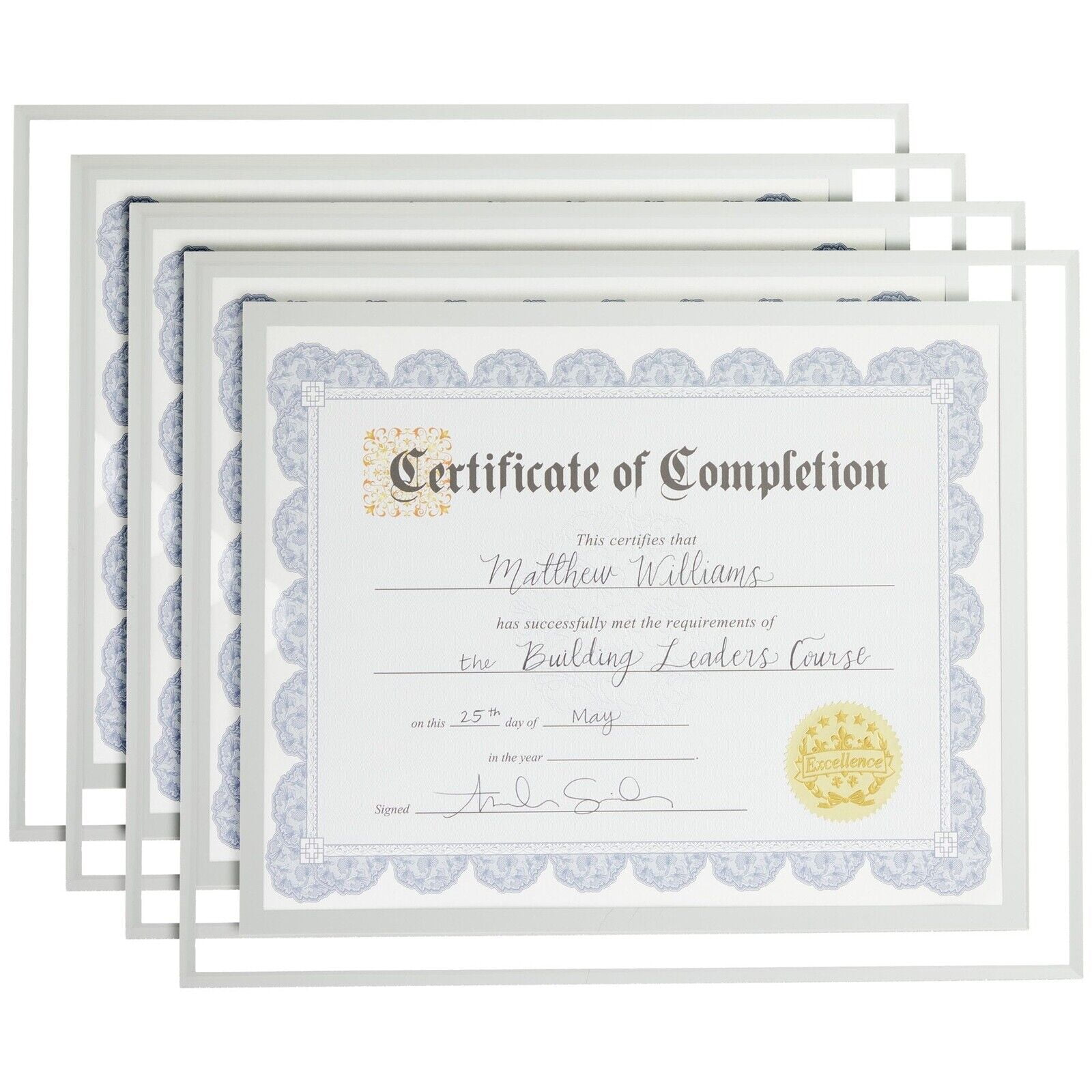 4 Pack Glass Diploma Holders, 11 x 8.5 Inch Floating Frame Certificate ...