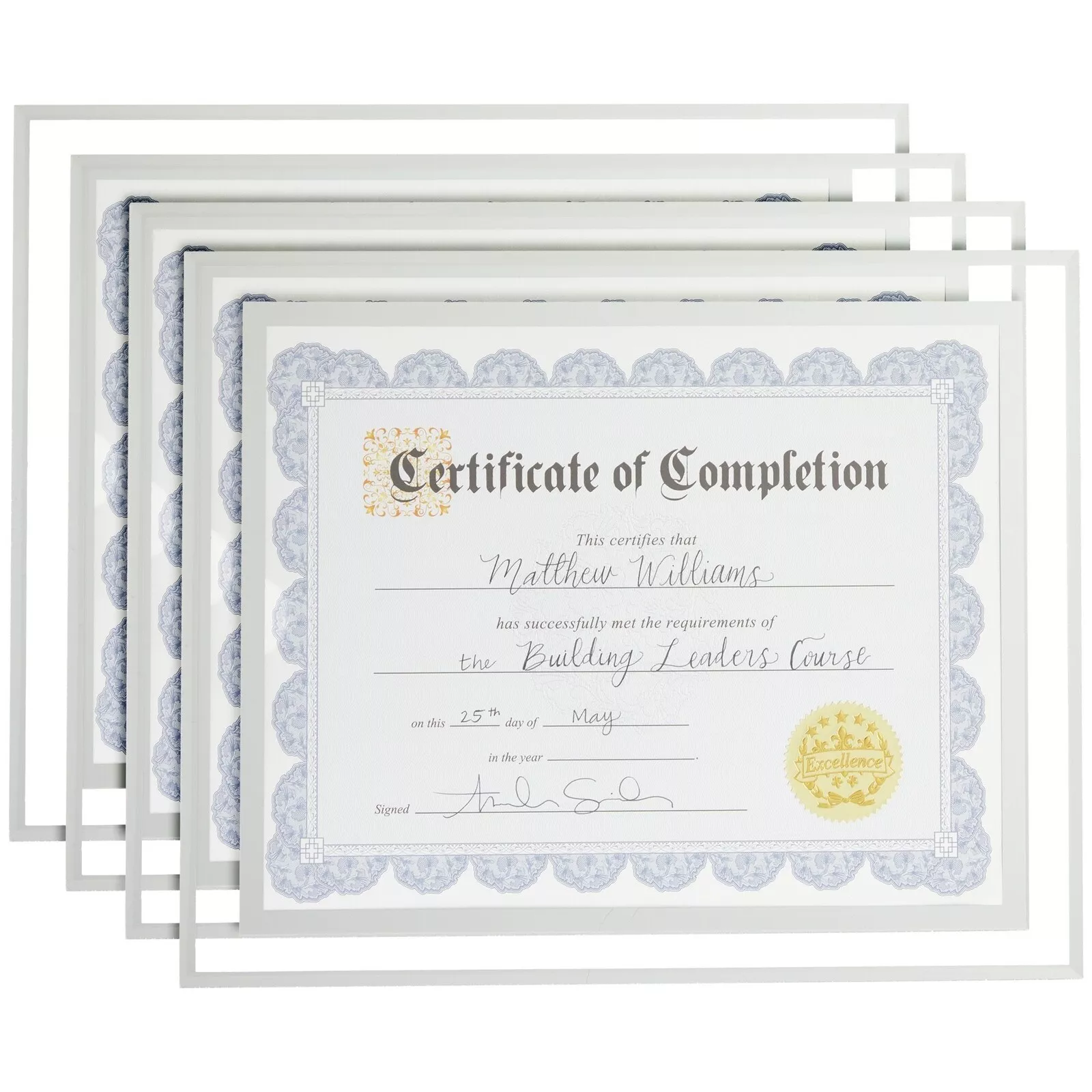 4 Pack Glass Diploma Holders, 11 x 8.5 Inch Floating Frame Certificate ...