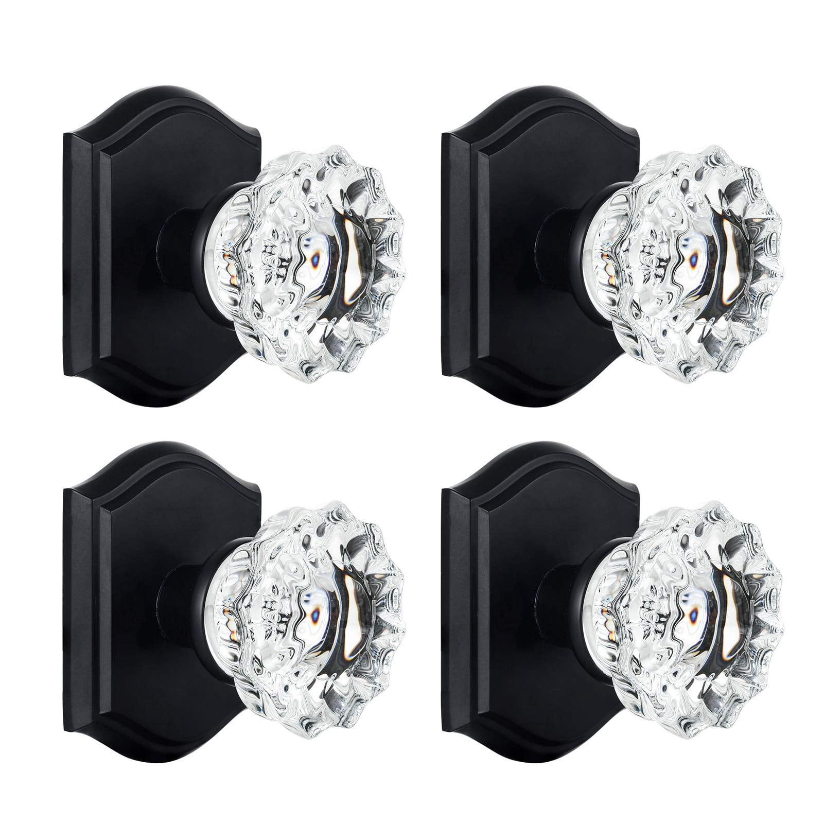 4 Pack GlduDoor Knobs Inactive Crystal Half-duFor Closet/bifold Matte ...