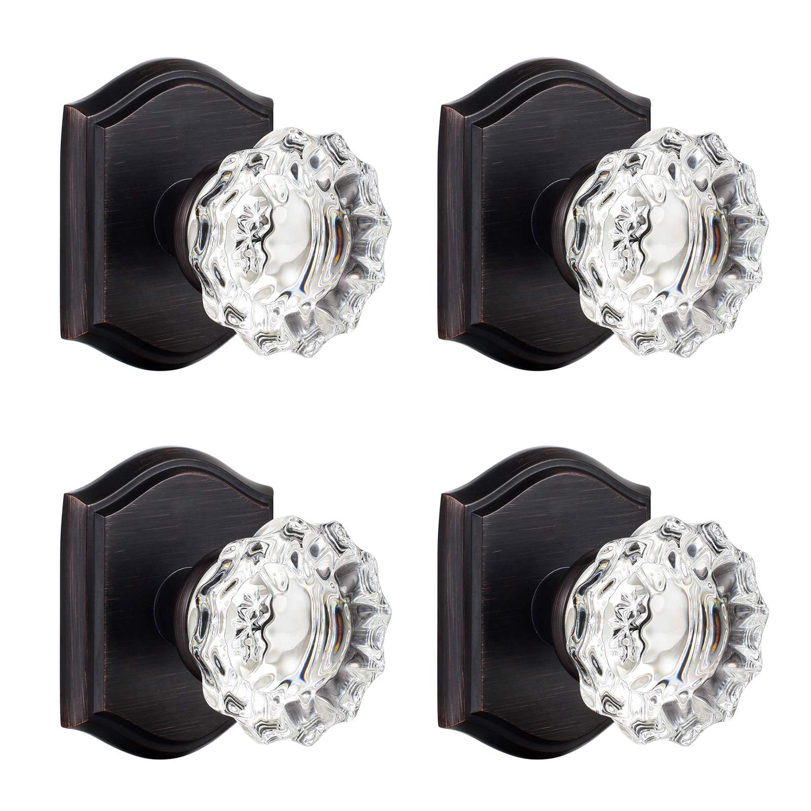 4 Pack GlduDoor Knobs Inactive Crystal Half-duFor Closet/bifold Oil ...