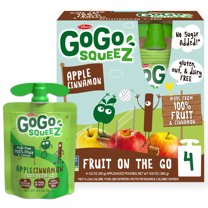 Gogo Squeez Fruit On The Go, Apple Cinnamon, 3.2 Oz. (18 Pouches) - Tasty Kids Applesauce Snacks ...