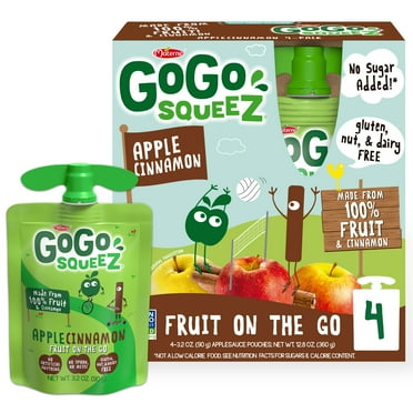Gogo Squeez Fruit On The Go, Apple Cinnamon, 3.2 Oz. (18 Pouches ...