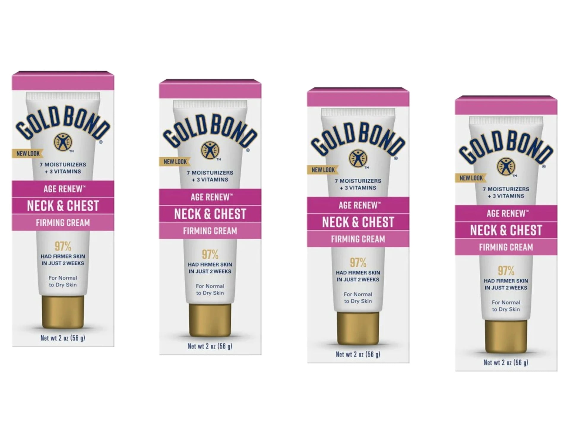 4 Pack - Gold Bond Ultimate Firming Neck & Chest Cream 2 Oz Each ...