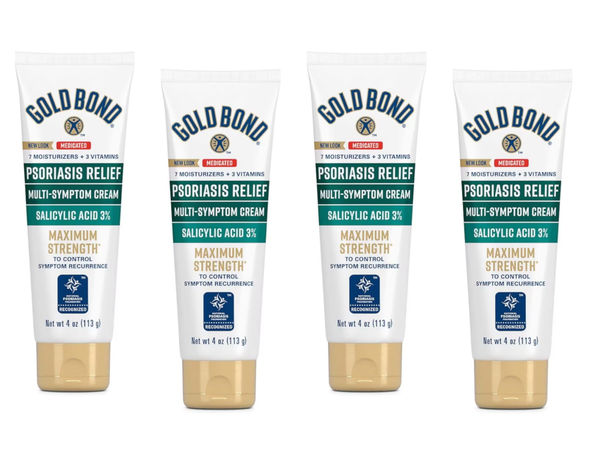 4 Pack Gold Bond Ultimate Multi-Symptom Psoriasis Relief Cream 4.0 oz ...