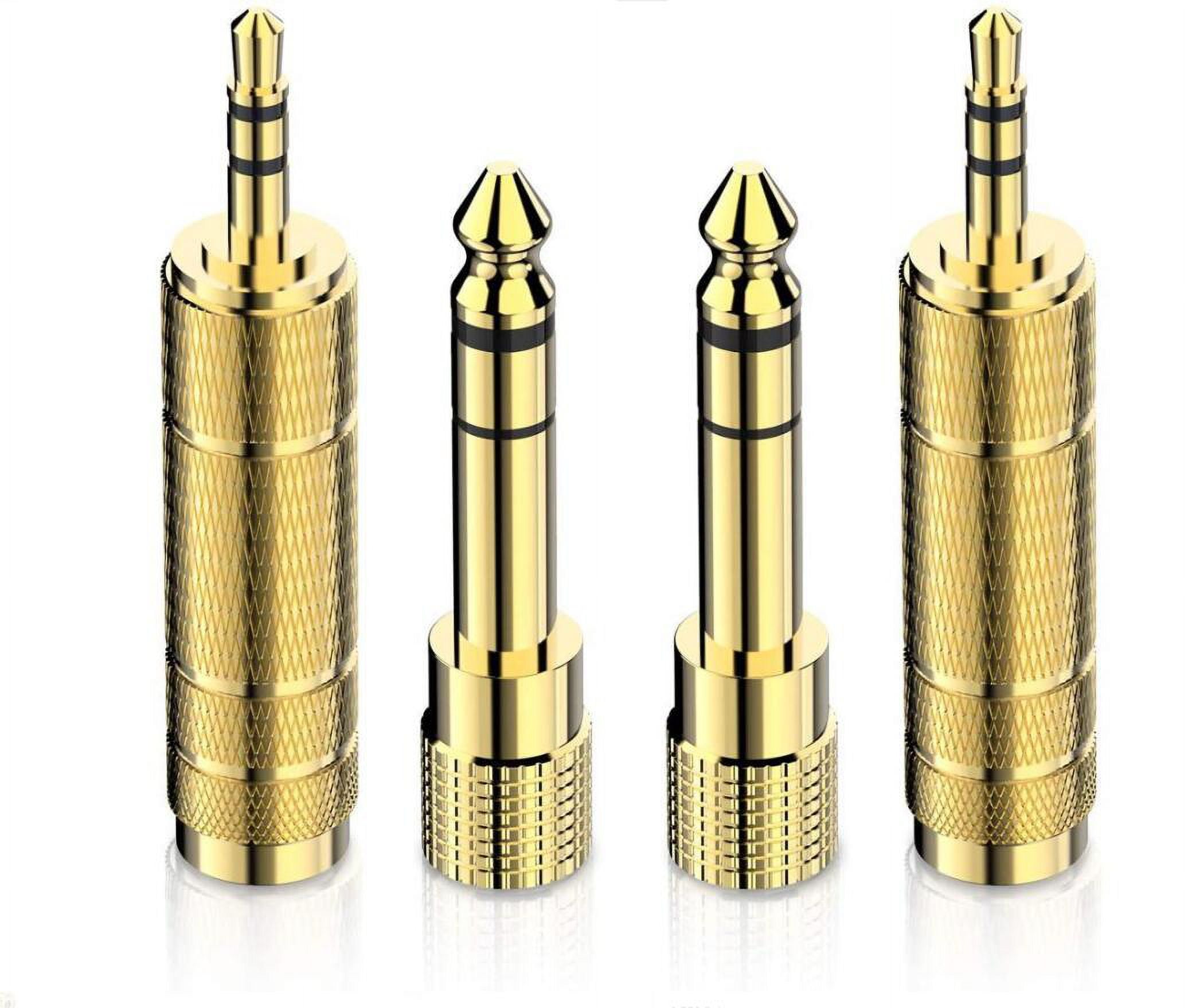 (4 -Pack )Gold Plated Headphone Adapter 6.35mm (1/4 Inch) Male to 3.5mm (1/8 Inch) Female and 3. ...