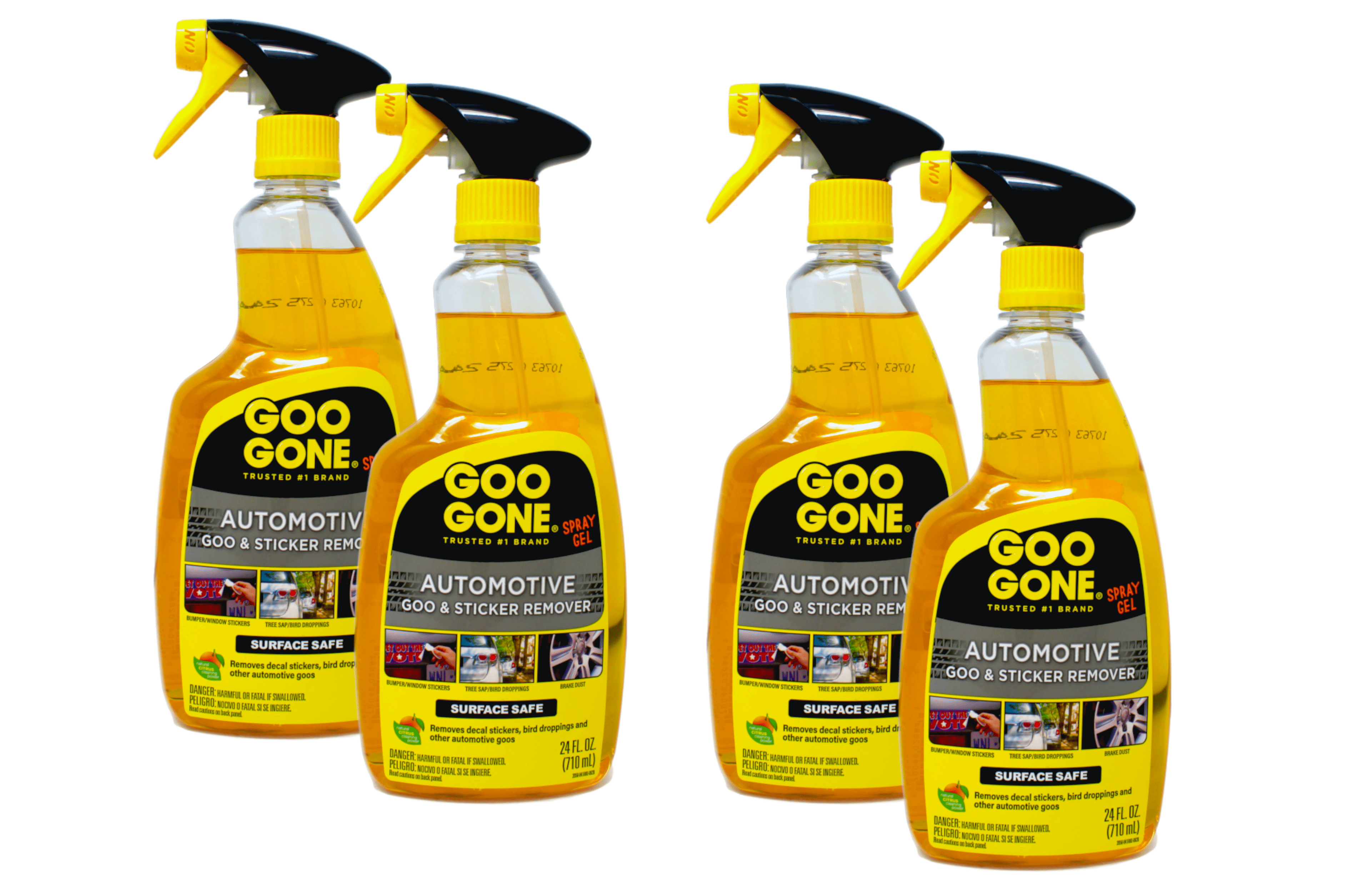 4 Pack - Goo Gone Automotive Adhesive Spray Gel Cleaner for Tires, Rims ...