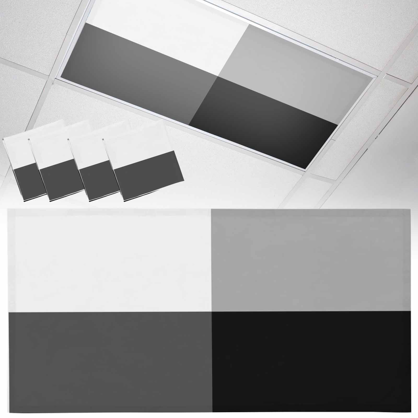 4 Pack Gradient White Fluorescent Light Covers for Ceiling Lights Gray ...