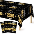 4 Pack Graduation Decorations, 54" x 108" Black and Gold Rectangle ...