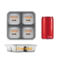 4 Pack Gray 4 Compartment Stainless Steel Bento Box Meal Prep Container ...