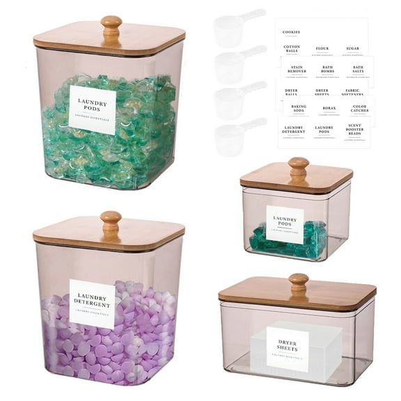 4-Pack Laundry Pods Containers, Laundry Detergent Storage And Laundry ...