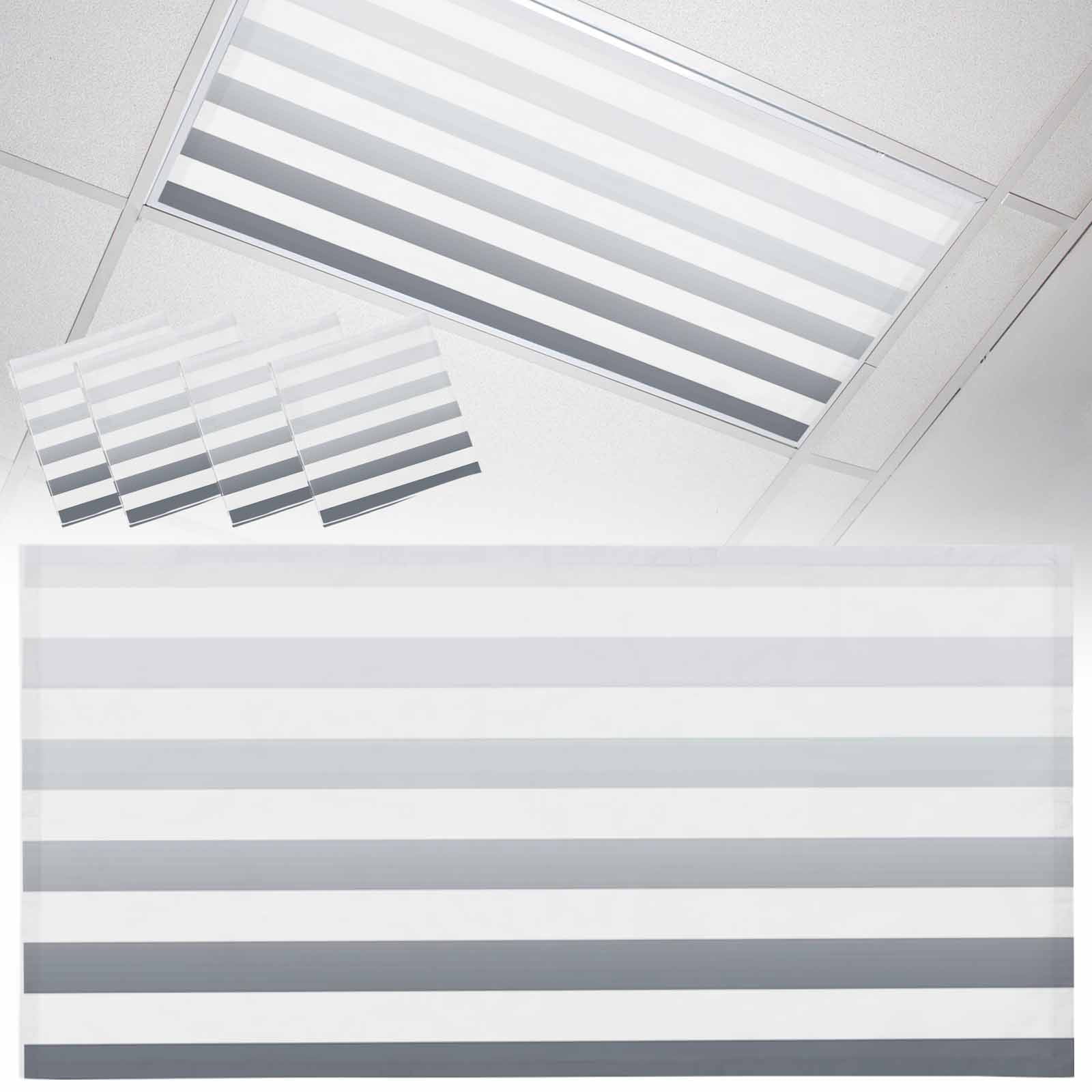 4 Pack Gray Stripe Fluorescent Light Covers for Ceiling Lights Gradient ...