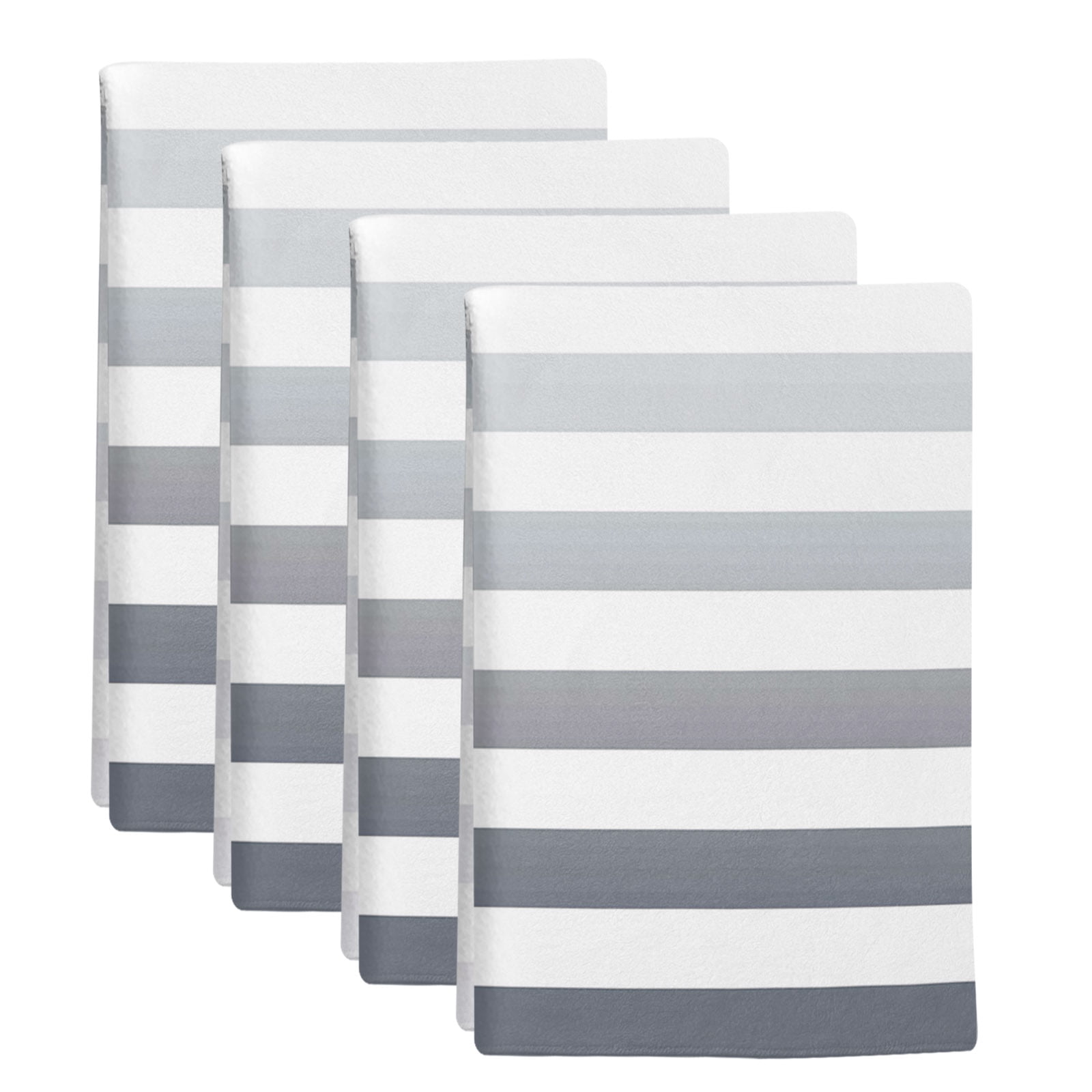 4 Pack Gray Stripe Kitchen Towels Gradient Decorative Dish Towel Sets ...