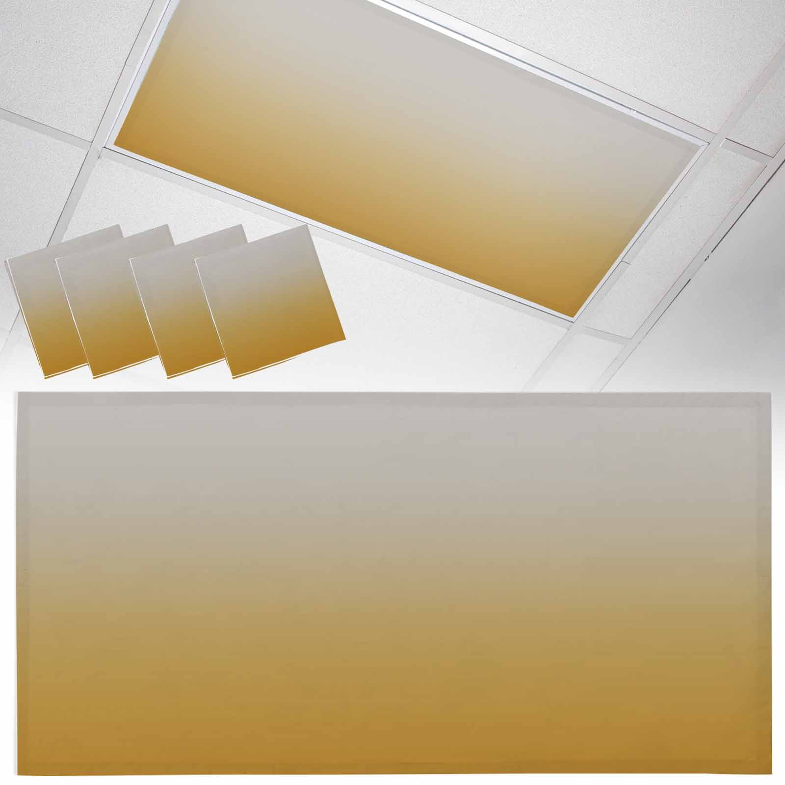 4 Pack Gray Yellow Fluorescent Light Covers for Ceiling Lights Gradient ...