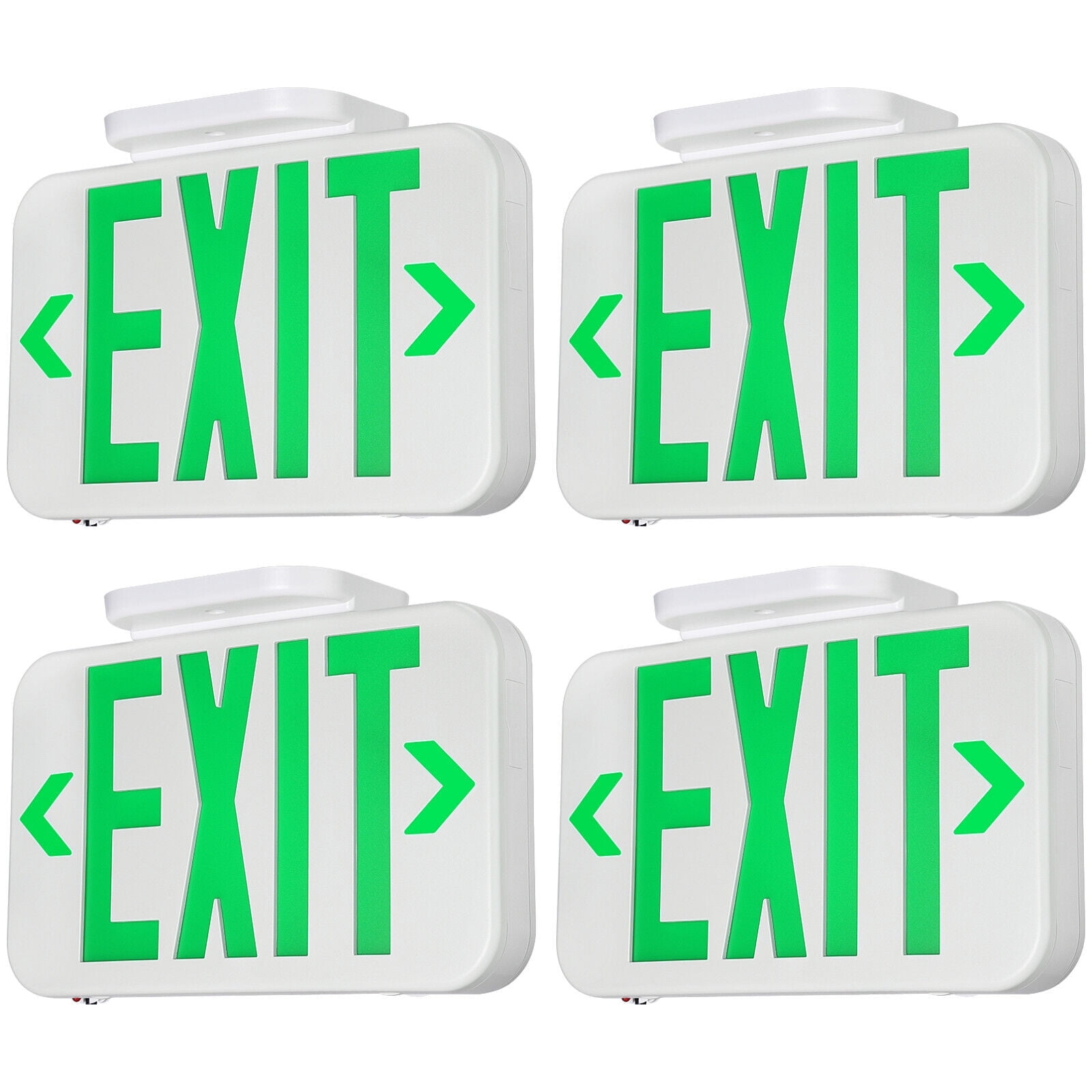 4 Pack Green LED Emergency Exit Light Sign, Battery Backup 120V/277V ...
