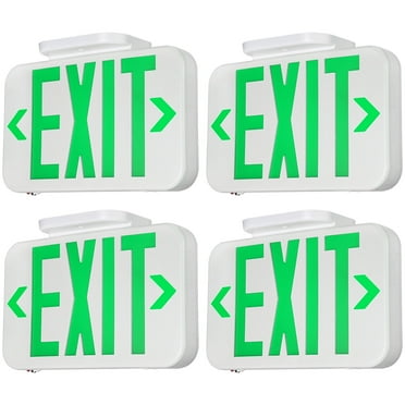 2-Pack LED Emergency Exit Sign with Battery Backup – Double-Sided Green ...