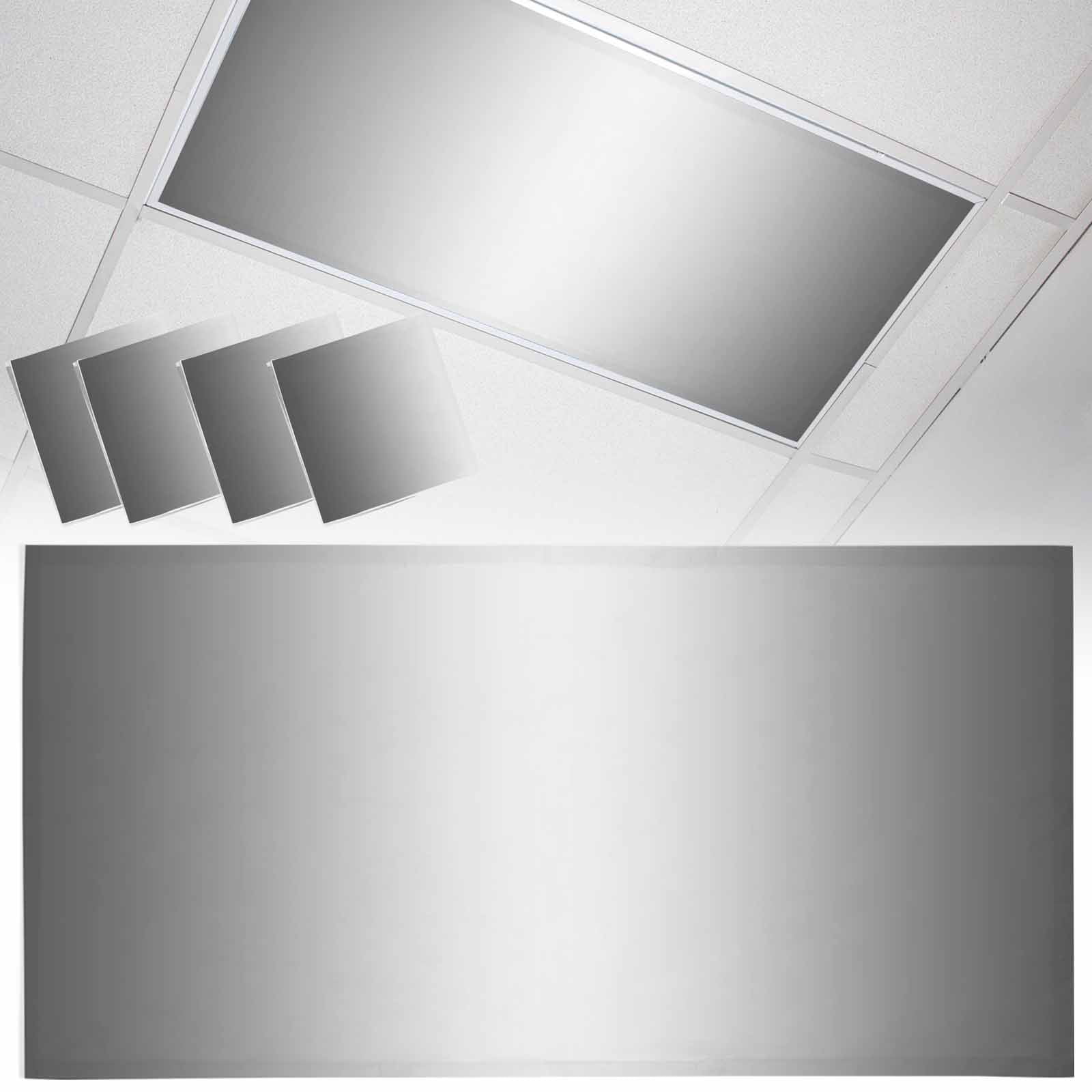 4 Pack Grey and Fluorescent Light Covers for Ceiling Lights White ...