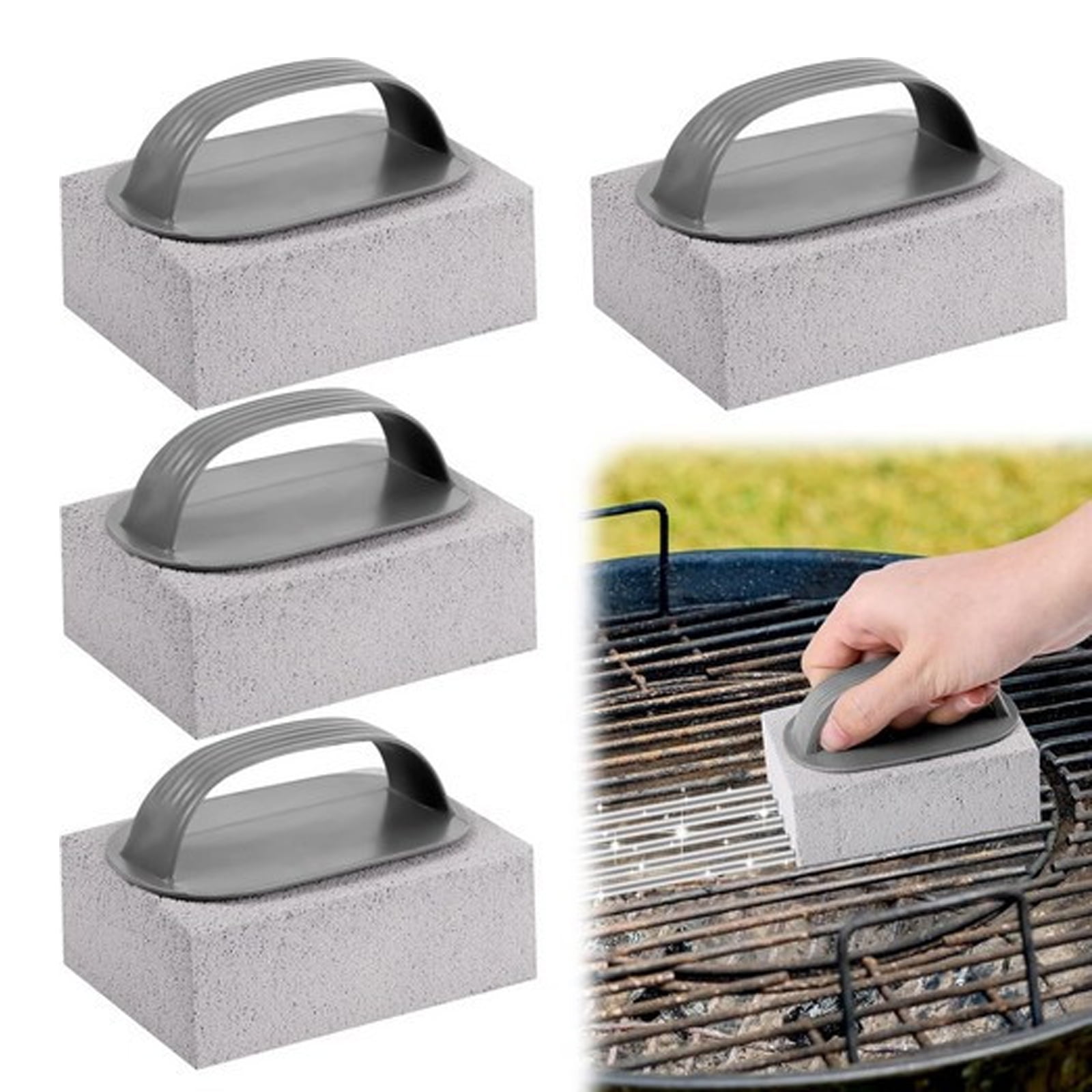 4 Pack Grill Cleaning Brick with Handle, Grill Griddle Cleaning Brick ...
