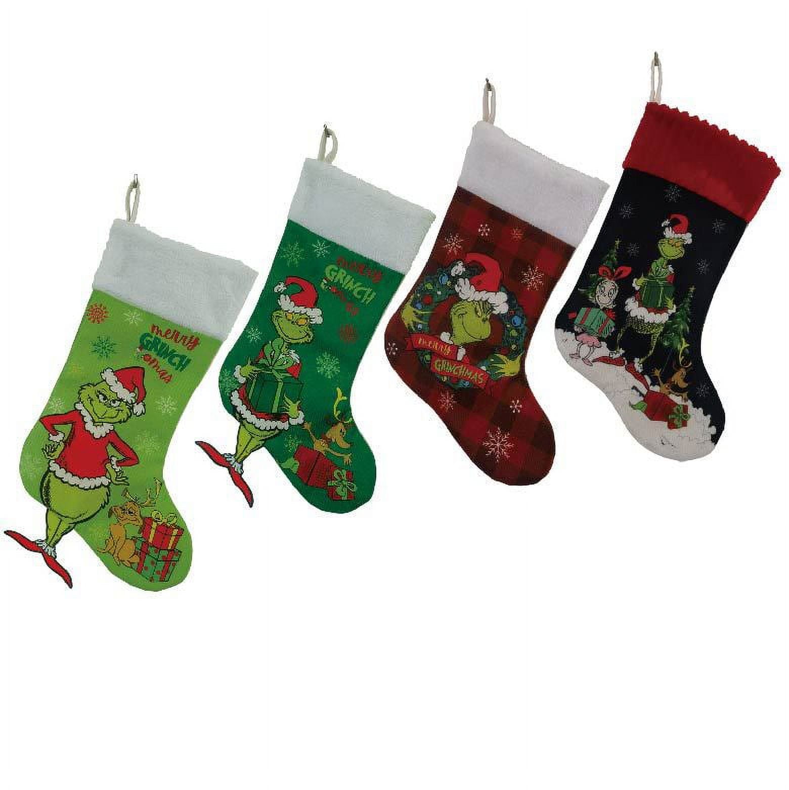 4 Pack Grinchs Christmas Stocking,18 Inch Large Grinchs Stockings ...