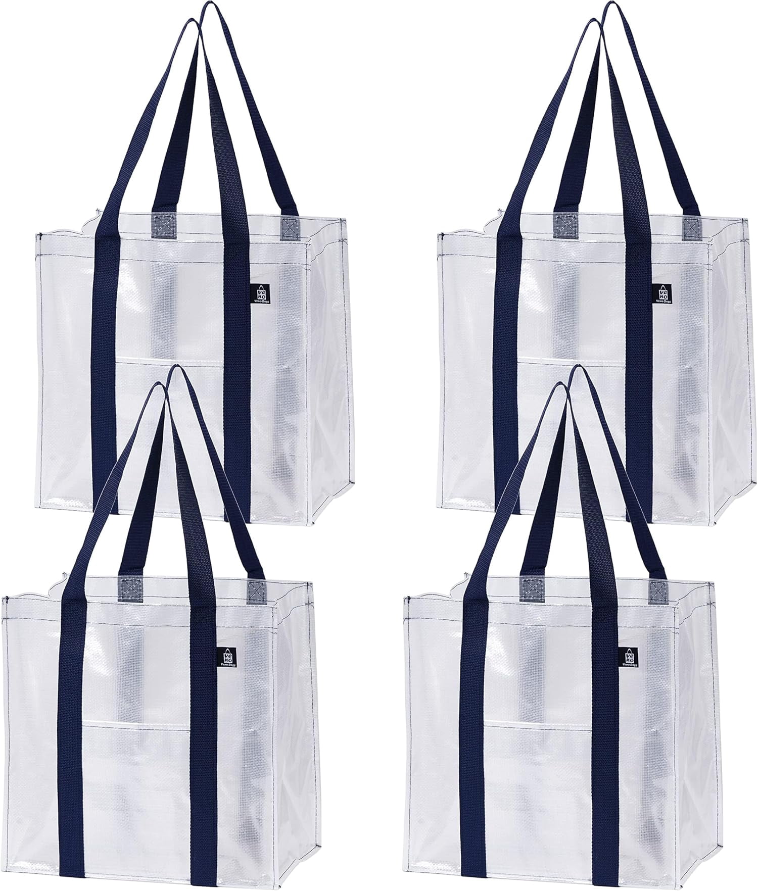 4 Pack Grocery Bags, Heavy-Duty Shopping Bags with Handles, Bags for ...