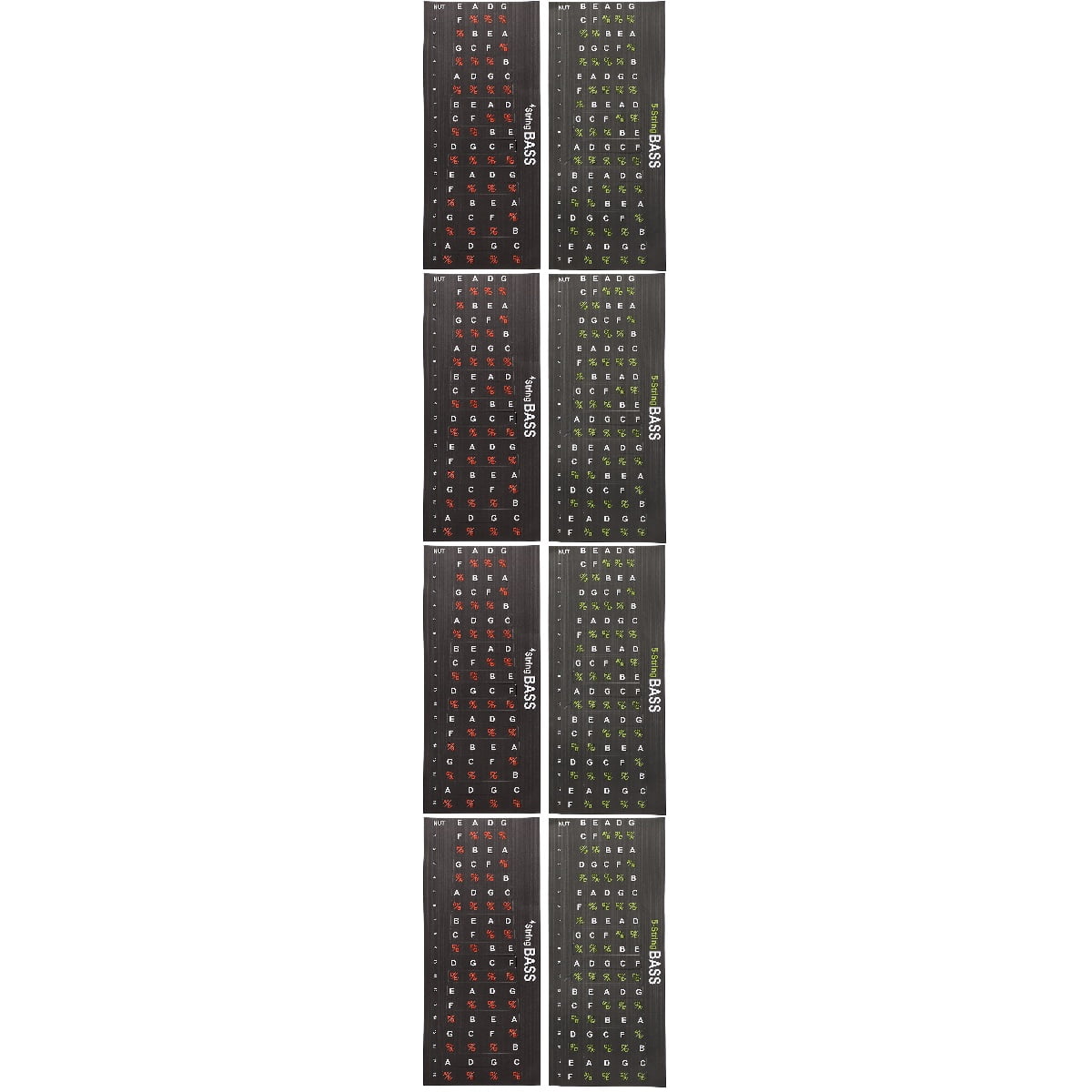 4 Pack Guitar Fretboard Stickers Note Scales Notes Finger Guitars ...