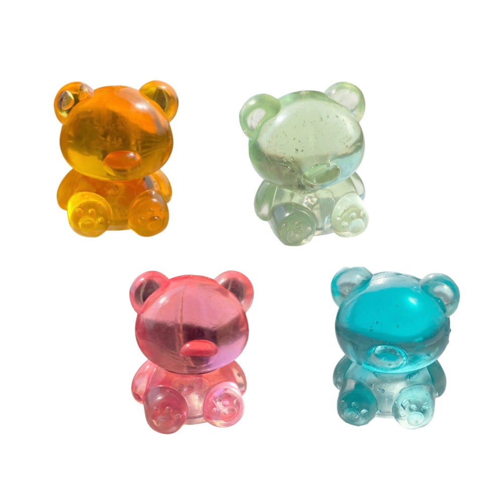 4 Pack Gummy Bear Toys, Stress Bear Squishy Ball, Sugar Filled Squishy ...
