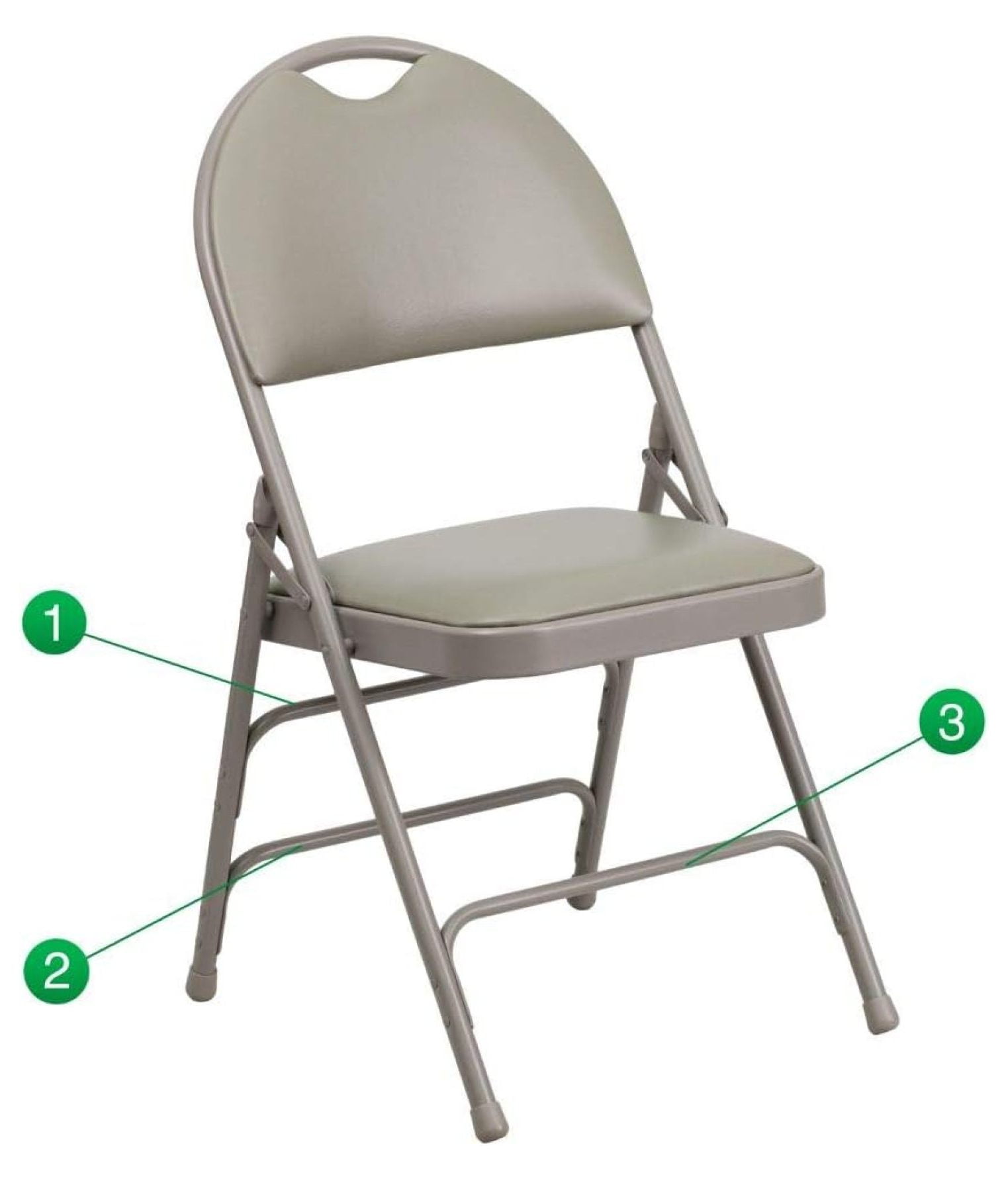 4 Pack HERCULES Series Ultra-Premium Triple Braced Gray Vinyl Metal ...