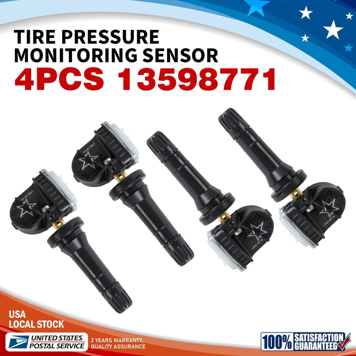 4-Pack HMCYCI TPMS Sensor, 315MHZ Tire Pressure Monitor System for GM ...
