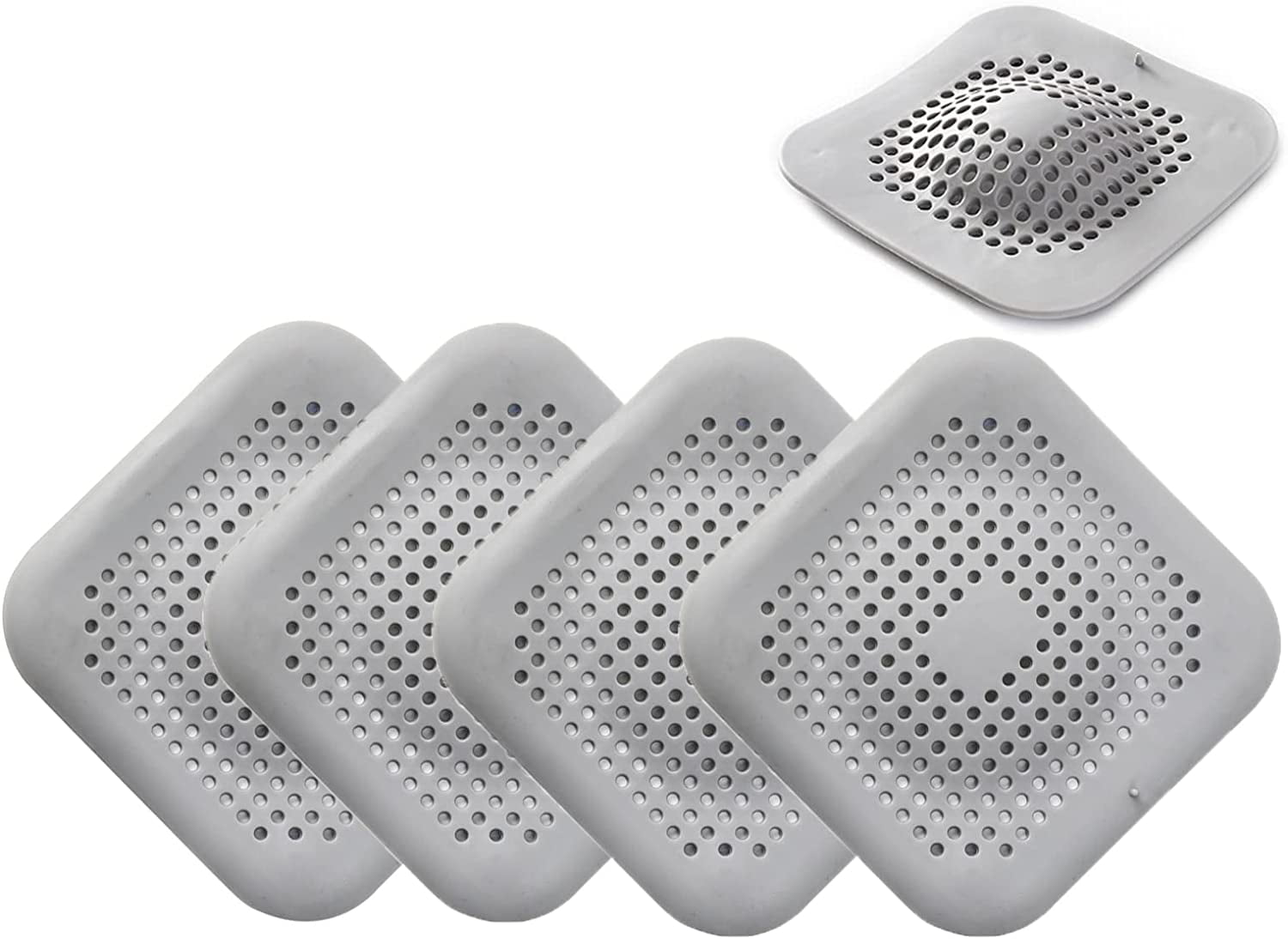 4 Pack Hair Catcher Hair Drain Cover for Shower Silicone Hair Stopper ...