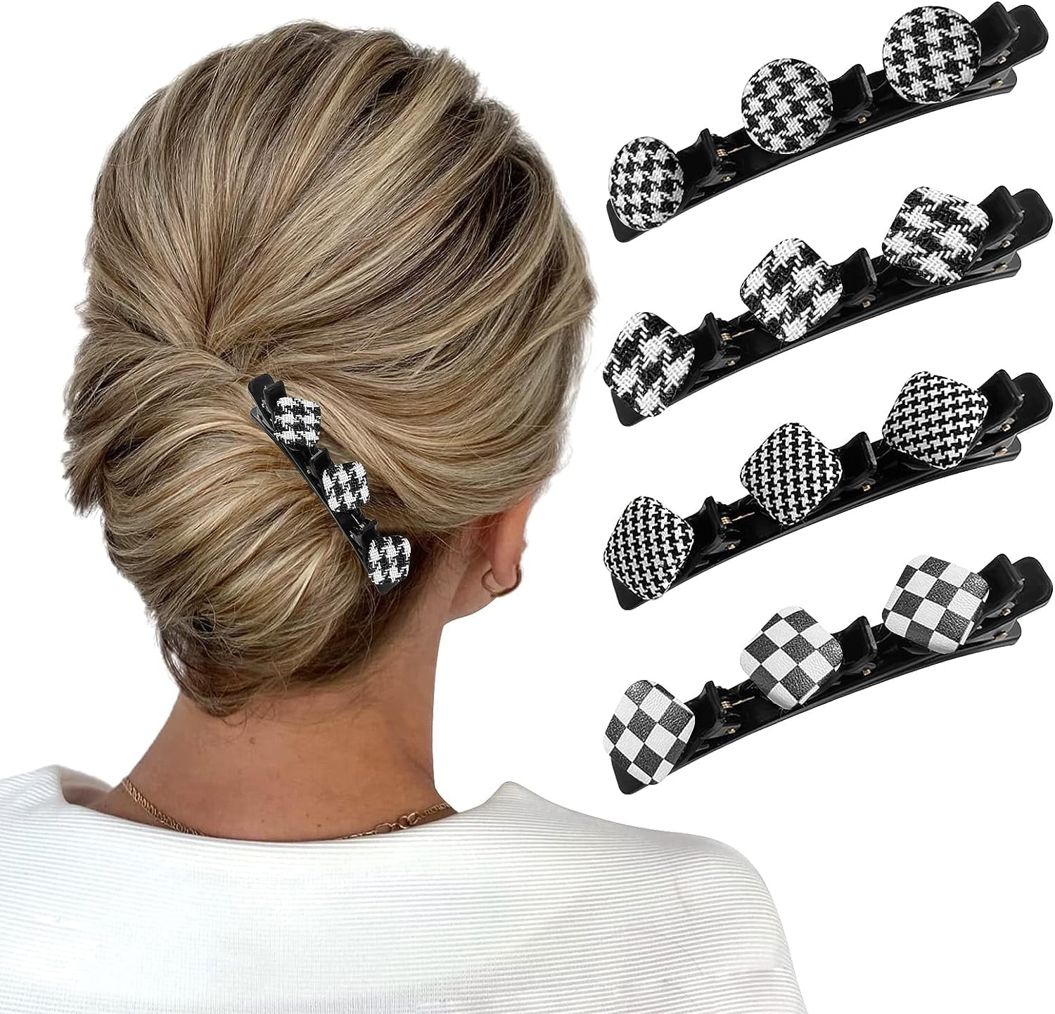 4 Pack Hair Clips for Women with Crystal Flower, Hummingbird Hair Clips ...
