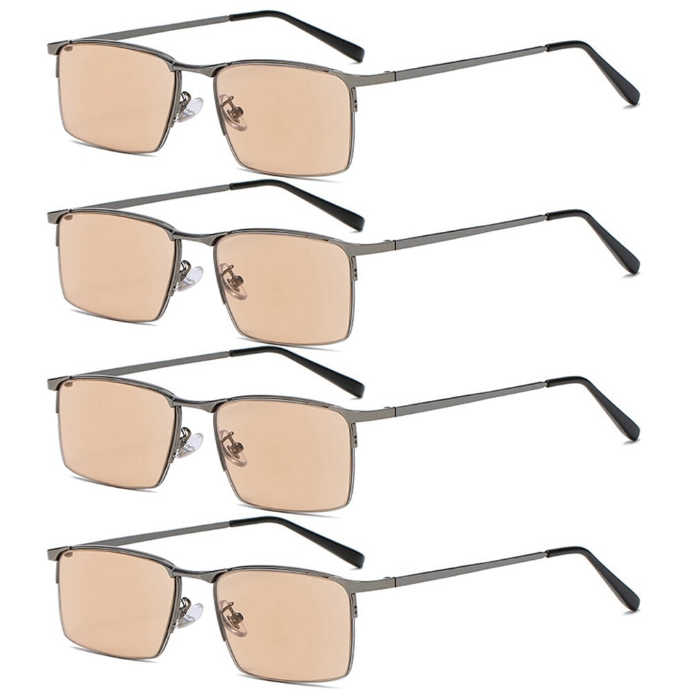 4 Pack Half Frame Crystal Lenses Tinted Sun Reading Glasses Business ...