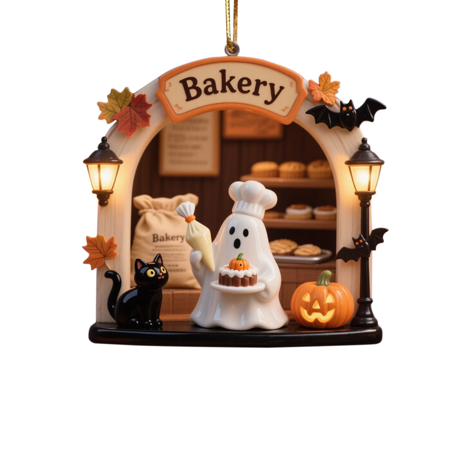 4 Pack Halloween Hanging Ghost Ornaments Spooky Cute Decor with ...