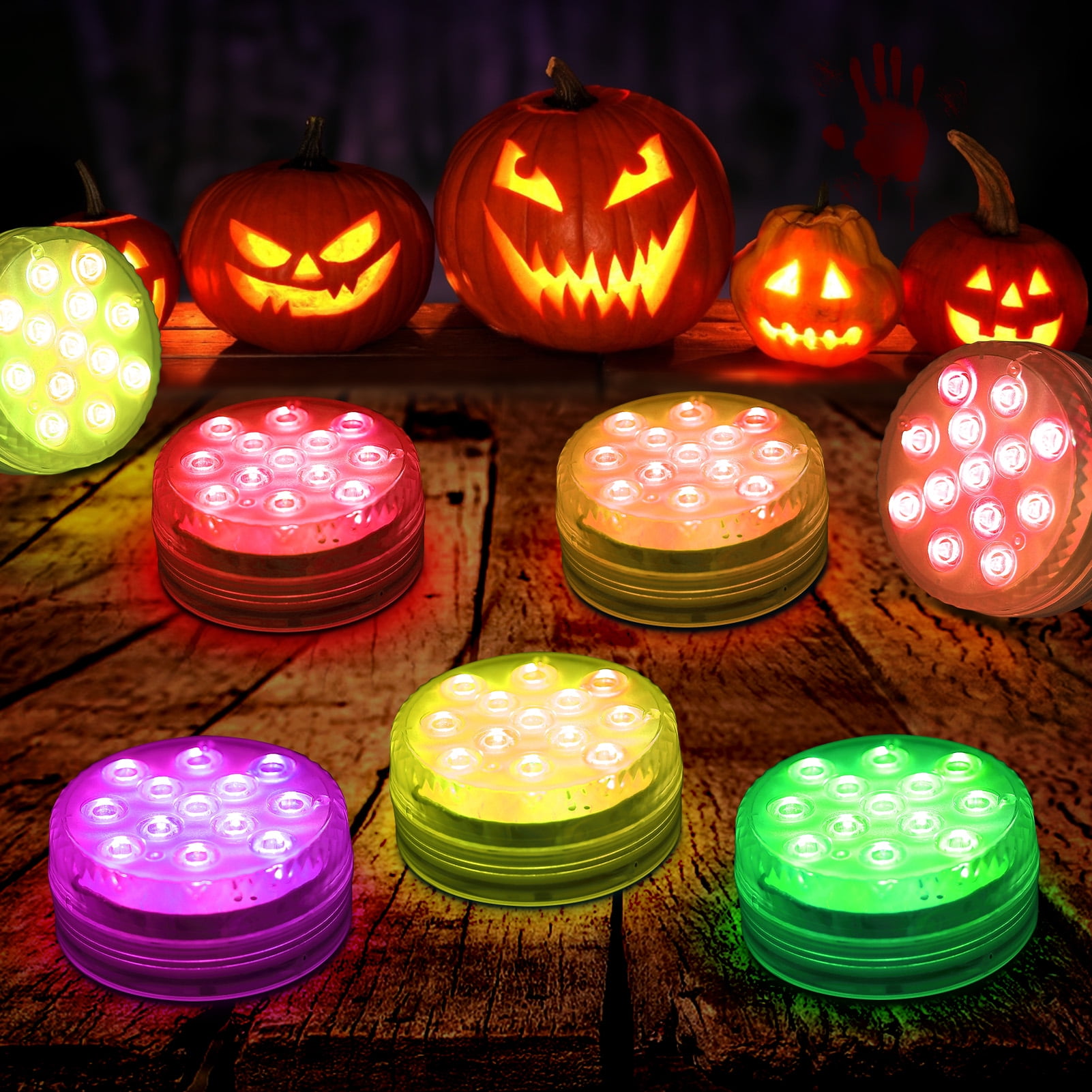 4 Pack Halloween LED Pumpkin Lights Battery Operated Jack-O-Lantern ...
