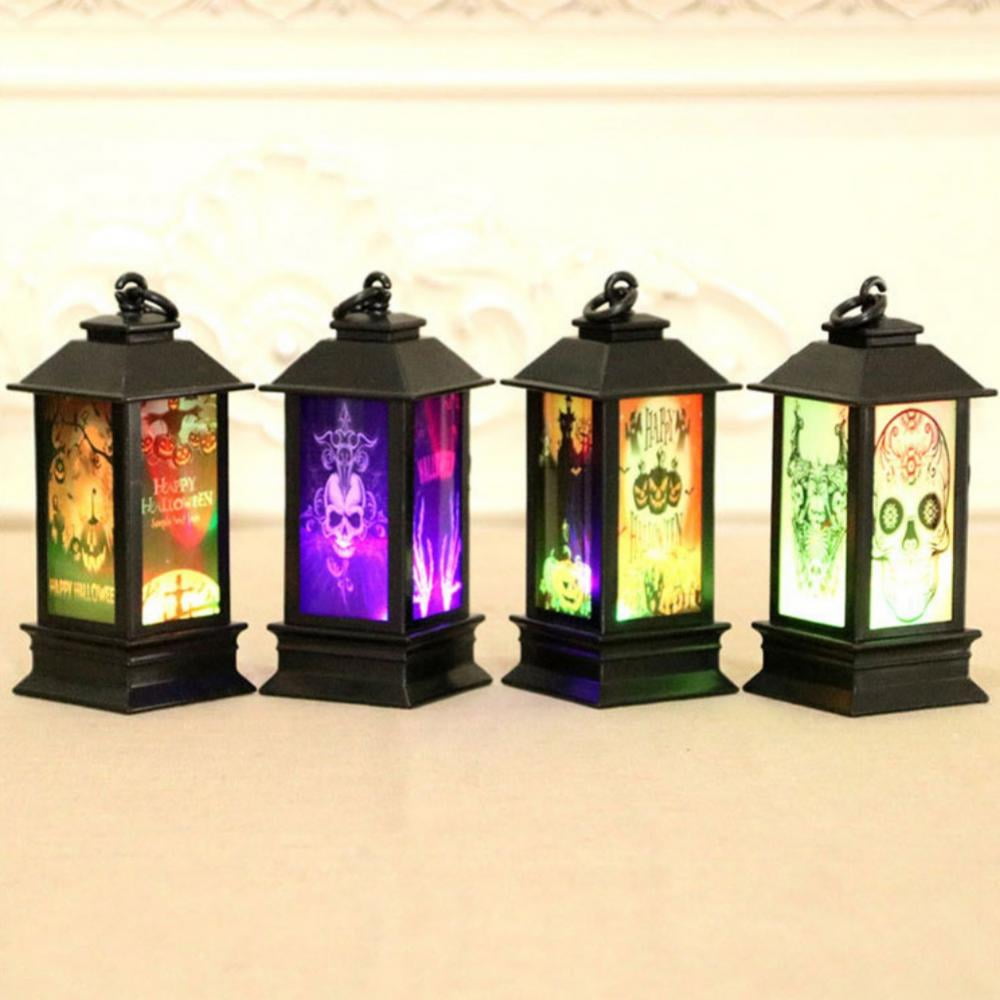 4 Pack Halloween Portable Lantern, LED Candle Halloween Lamp Lights ...