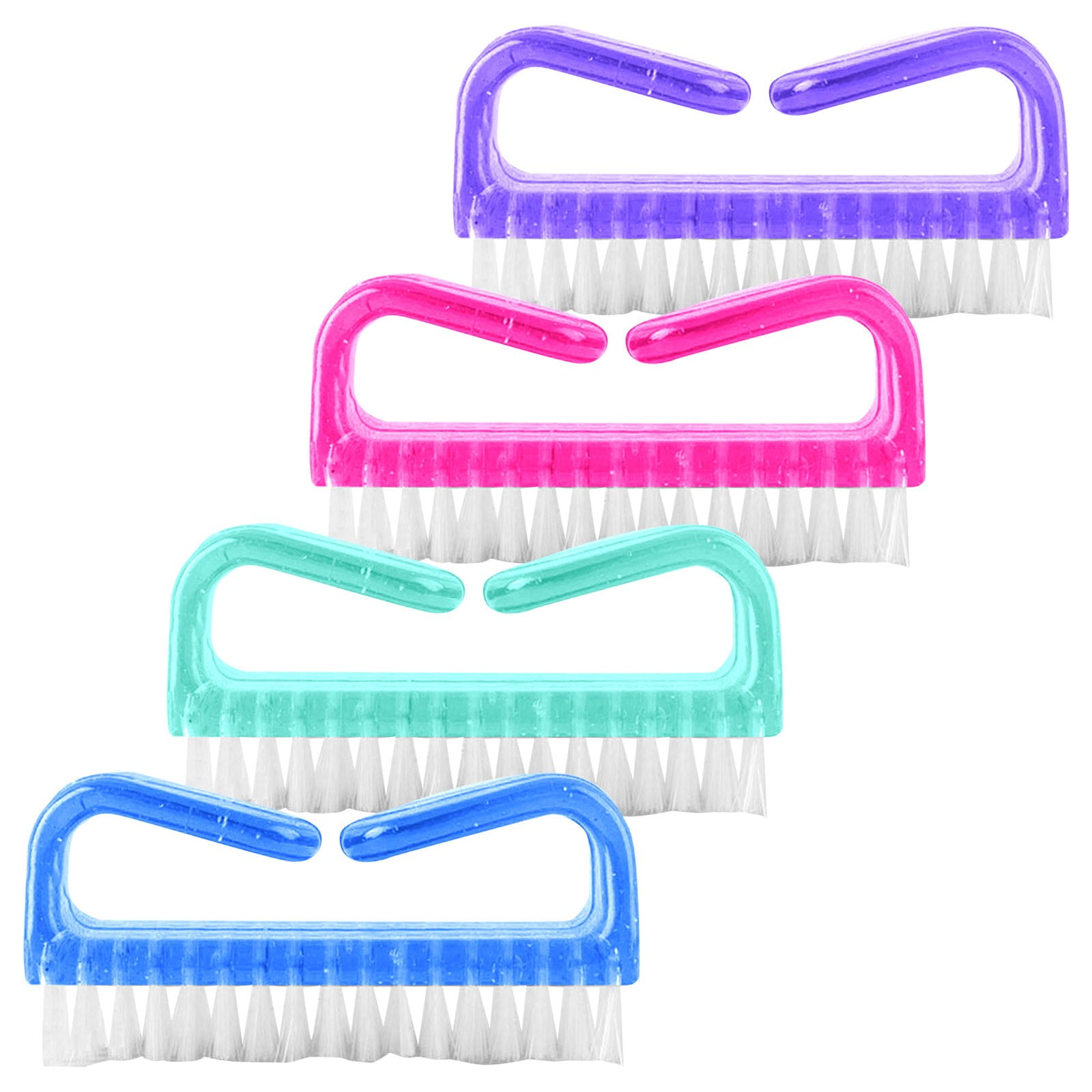 4 Pack Handle Grip Nail Brush Fingernail Scrub Cleaning Brushes For ...
