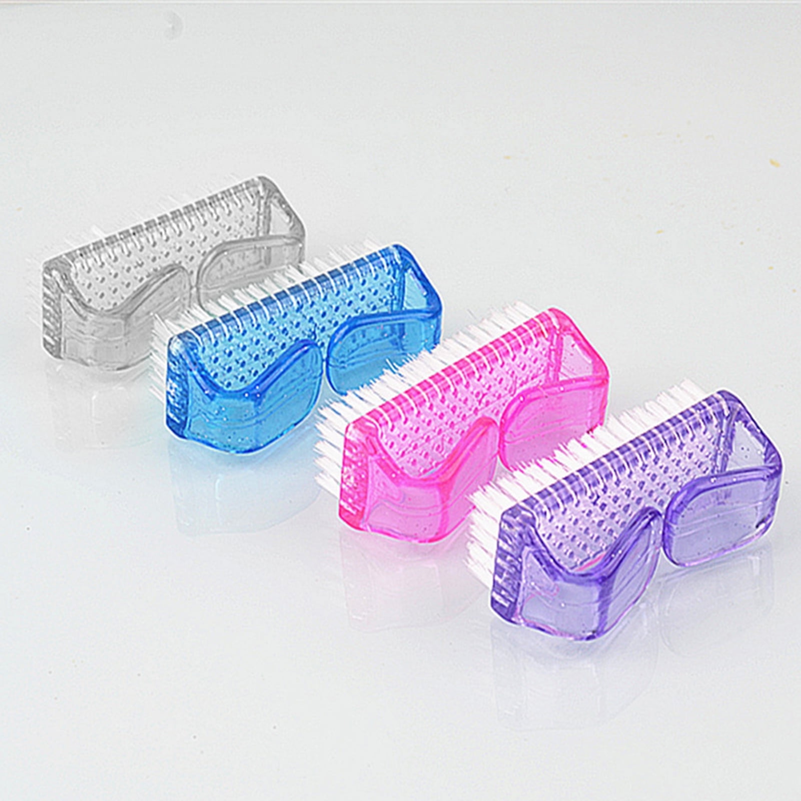 4 Pack Washing Scrubber Handle Grip Nail Brush, Manicure Bristle ...