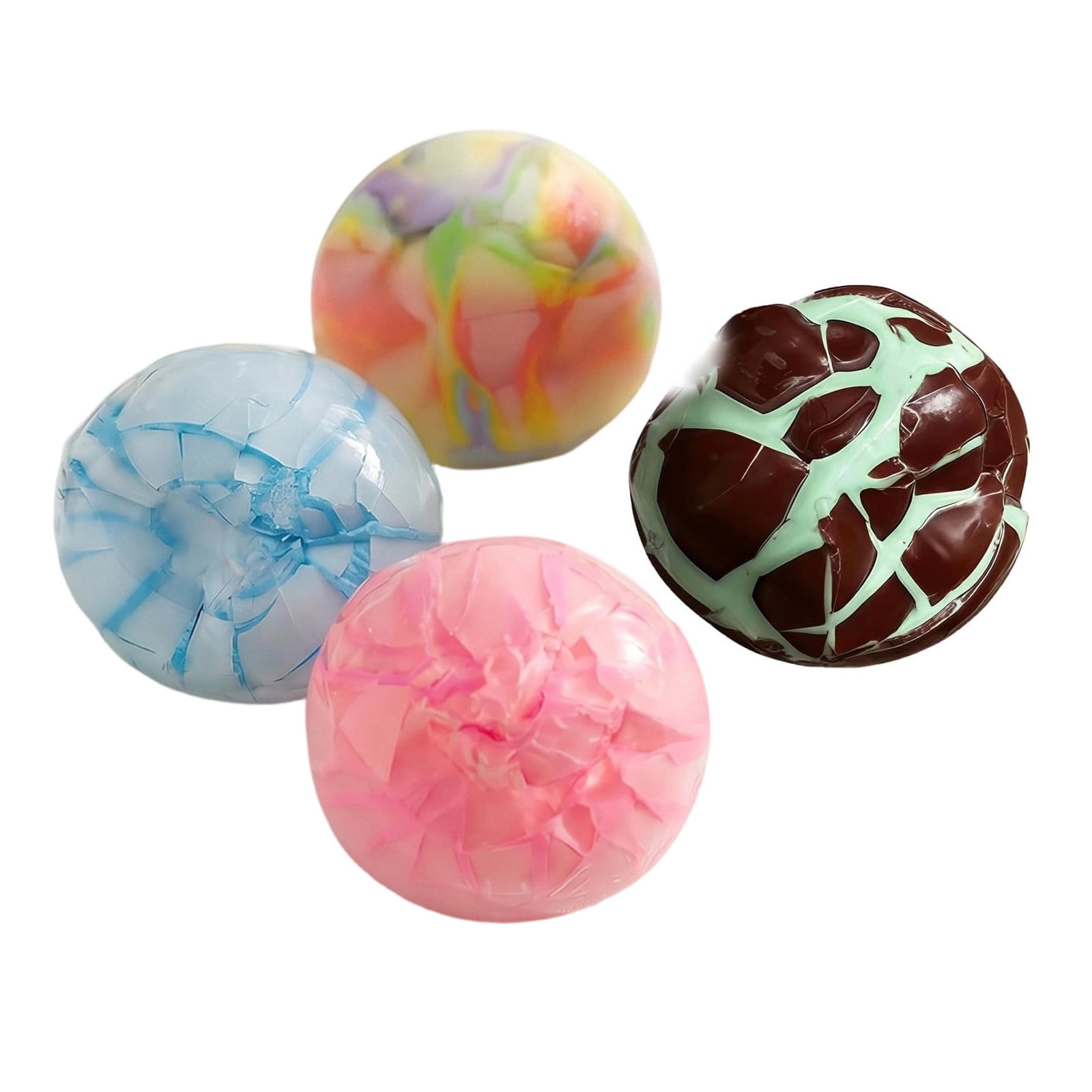 4 Pack Handmade Slow Rising Stress Relief Balls, Soft Squeeze Toy ...
