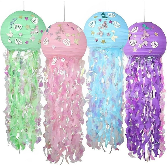 ADLKGG Blue Hanging JellyFish Paper Lanterns - Under The Sea Party ...