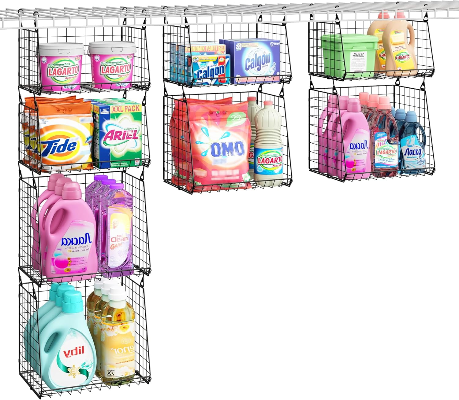 4-Pack Hanging Laundry Room Organizer：Foldable Laundry Room Organizaton ...