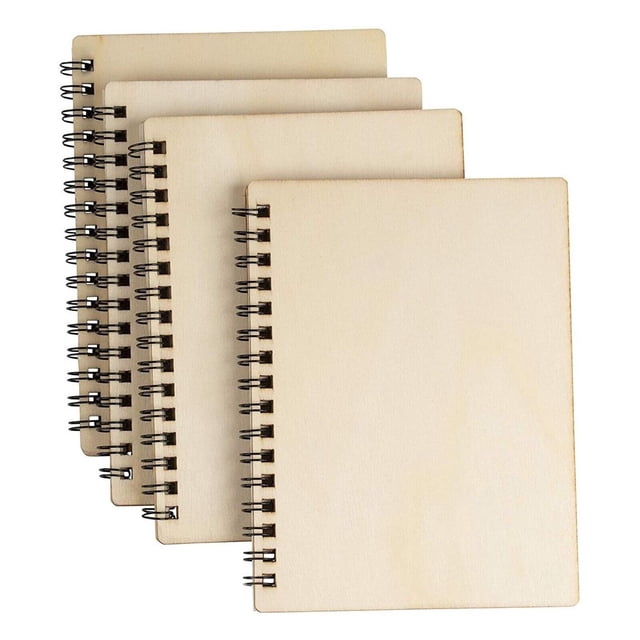 4 Pack Hard Cover A6 Spiral Journal,Unruled Notebook, 20 Sheets Each,4 ...