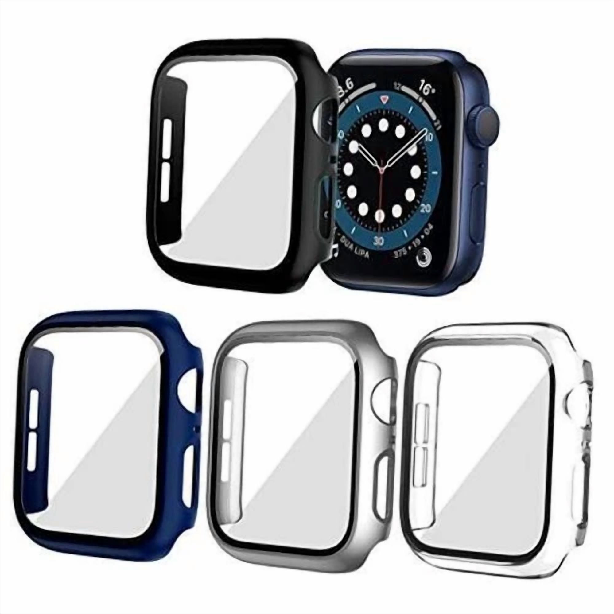 4 Pack Hard Pc Case Compatible With Apple Watch 44Mm Black+Blue+Silver ...