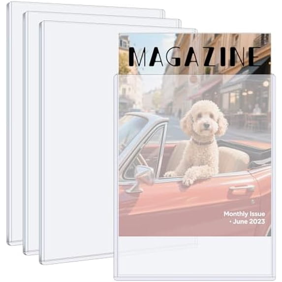 4 Pack Hard Plastic Magazine Protectors, Clear Magazine Display Sleeves ...