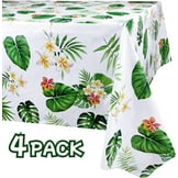 4 Pack Hawaiian Luan Tablecloths - 86.6”x51.2” Disposable Plastic ...