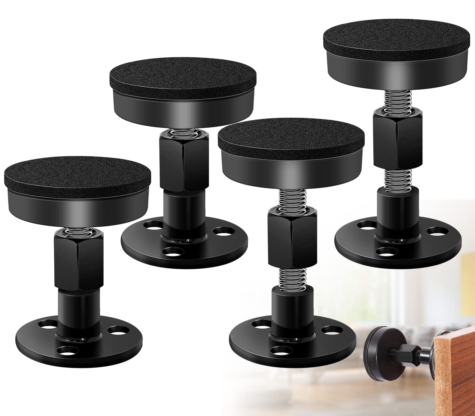 4 Pack Headboard Stoppers,Adjustable Threaded Bed Frame Anti-Shake Tool ...